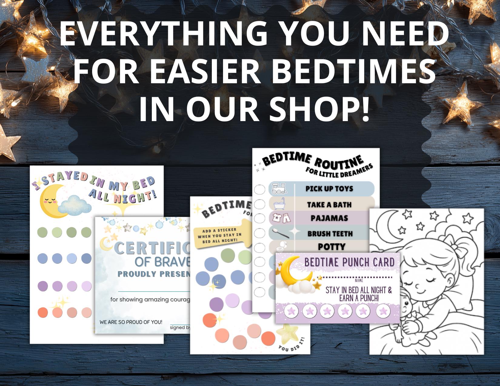 Toddler Bedtime Reward Chart Printable | Stay in Bed All Night Chart ...