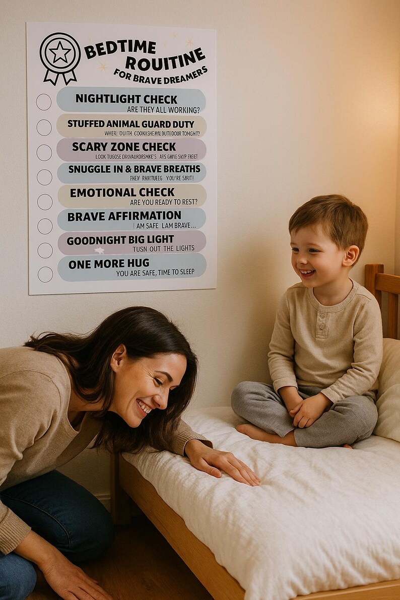 Bedtime Routine Chart for Kids | Brave Dreamers Nighttime Checklist ...