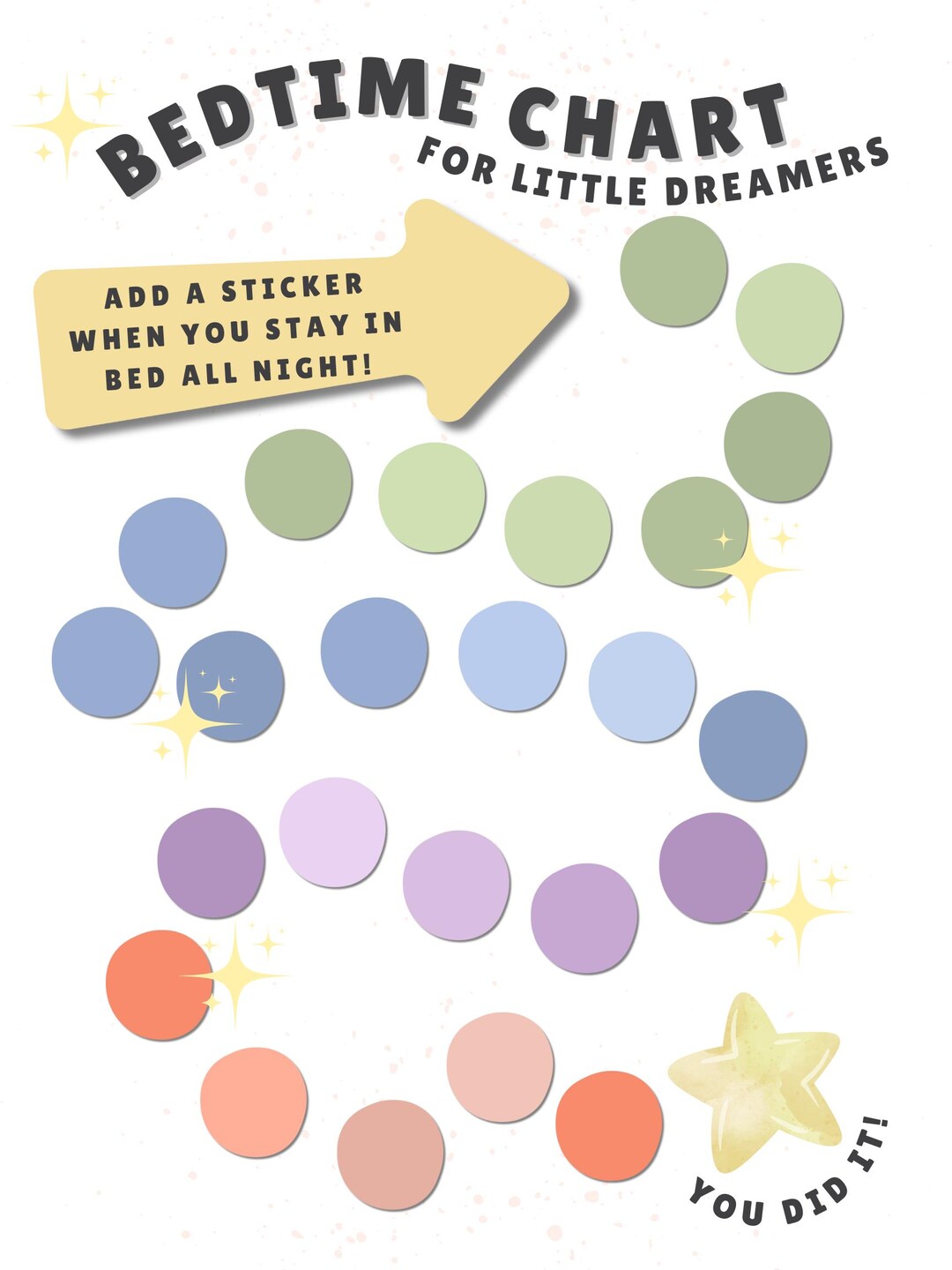 Bedtime Sticker Chart - Etsy