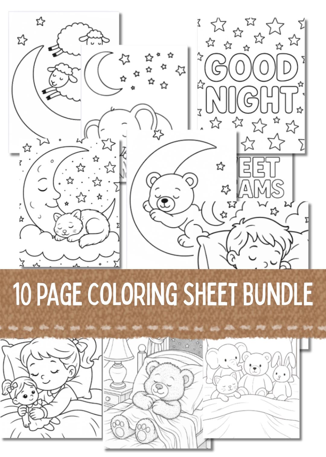 Nighttime Coloring Pages | Toddler Bedtime Art | Calm Sleep Routine for ...