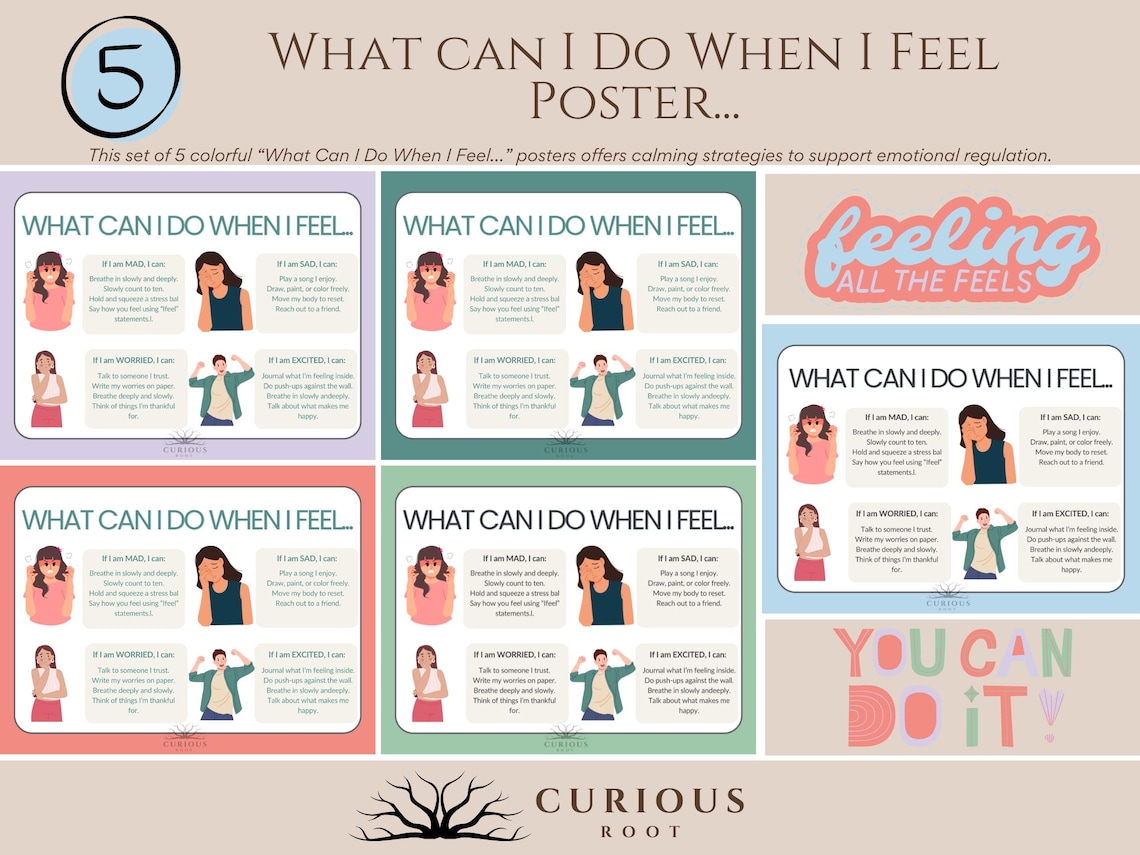Emotional Regulation Poster Set: SEL Visuals, Coping Strategies (PDF ...