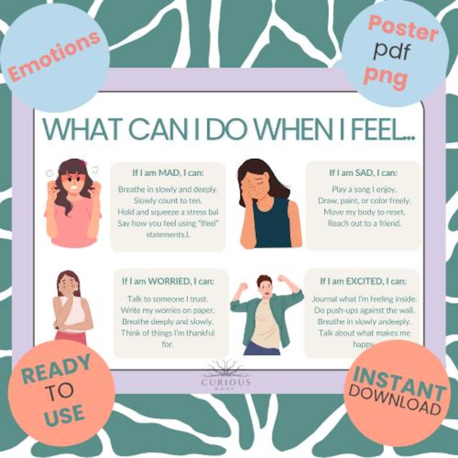 Emotional Regulation Poster Set: SEL Visuals, Coping Strategies (PDF ...