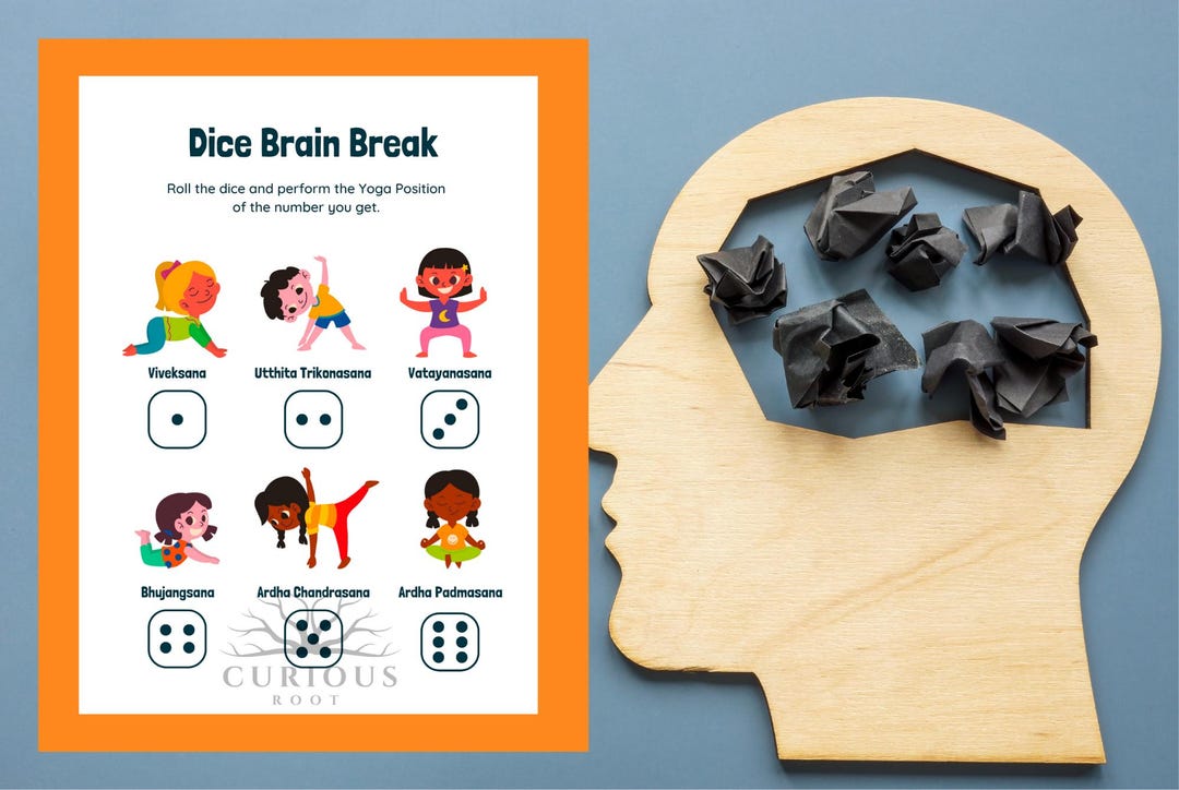 Dice Yoga Mind Break Game | 4 Color Options | Printable PDF & PNG ...