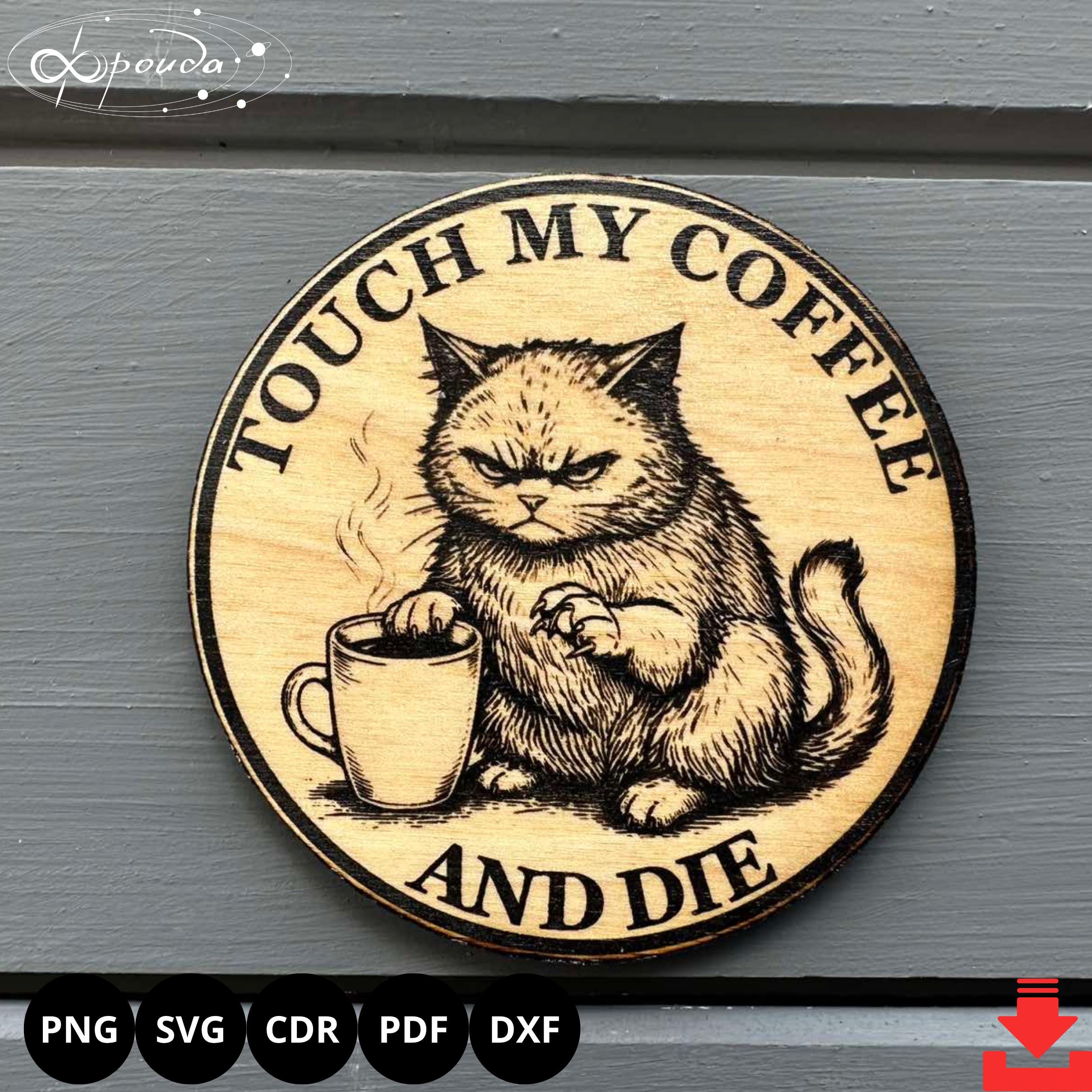Funny Cats Coaster SVG Bundle, 4 Laser Cut Files for Coasters ...