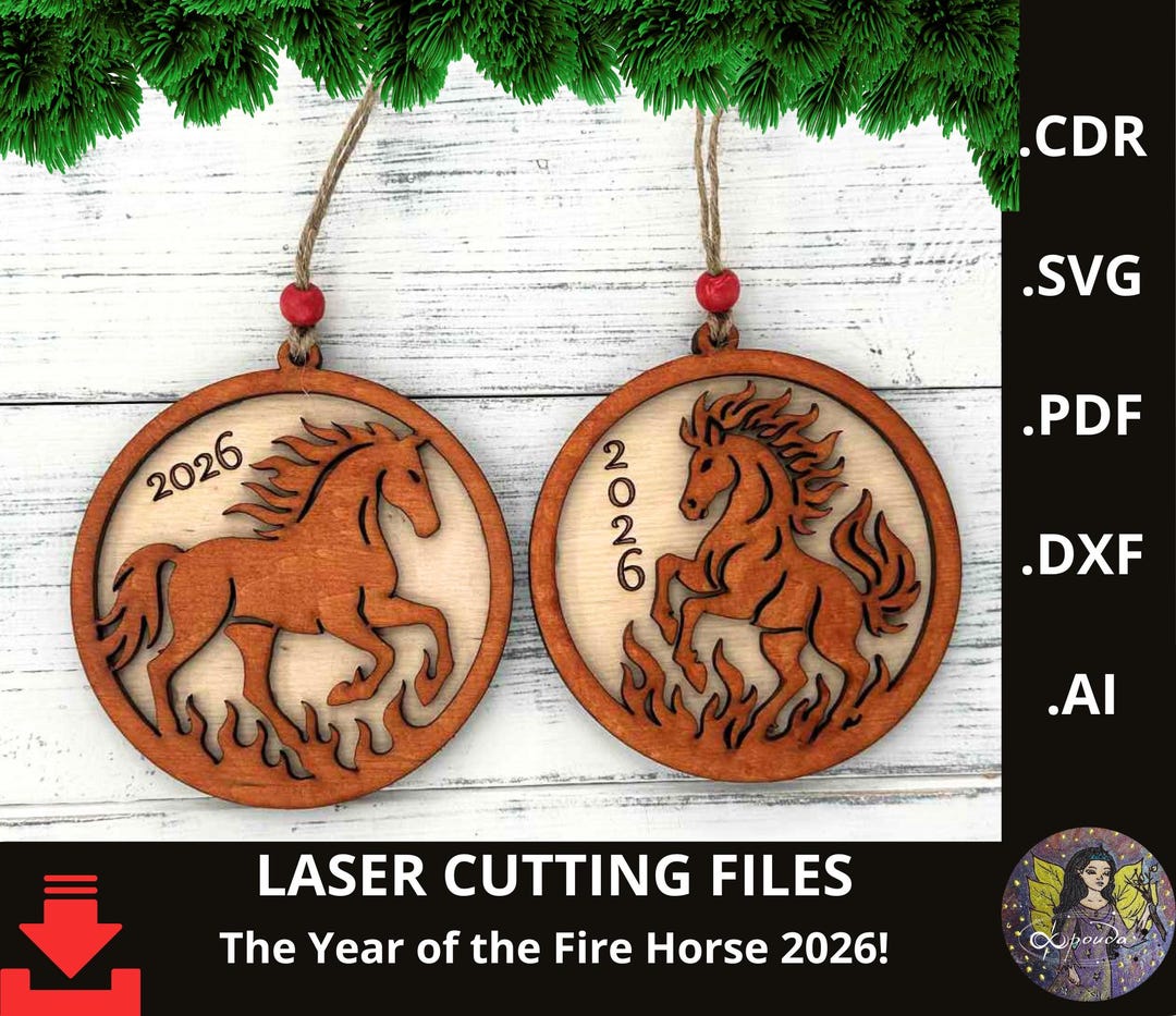 Fire Horse Laser Cutting File, Year of the Fire Horse 2026 Laser ...