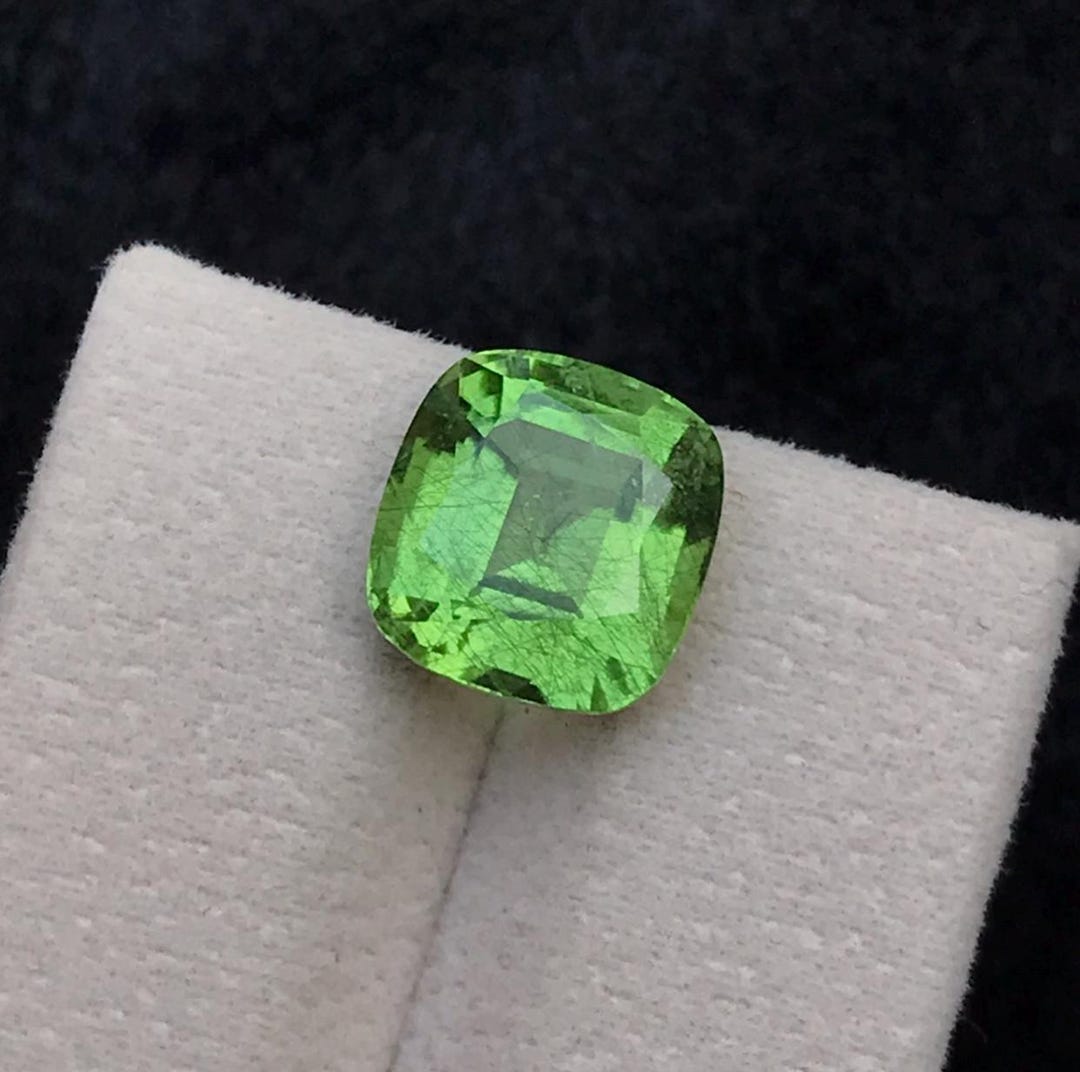 6.80 Carat Mint Green Peridot – Cushion Cut – Unheated – Pakistani ...