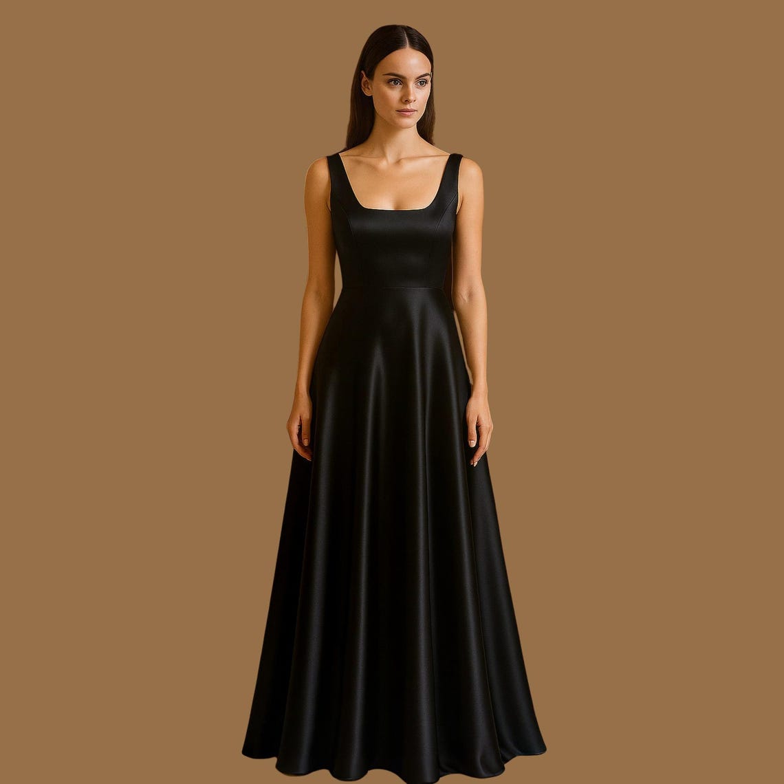 Princess Seam Long Dress Sewing Pattern - Square Neck (PDF Pattern) - Etsy