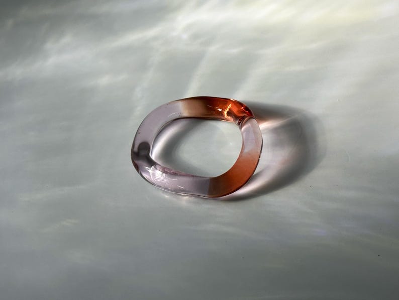 Handmade Irregular Glass Ring Set – Organic Sculptural Glass Bands ...