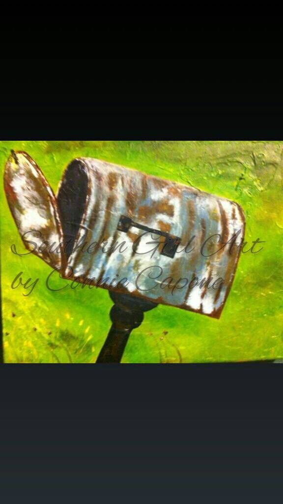 Old mailbox acrylic on canvas | Etsy