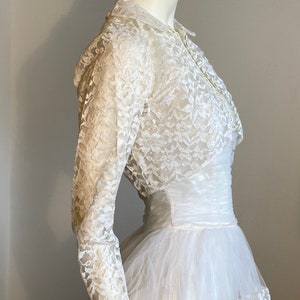 50s Early 60s Wedding Prom Cotillion Dress Fabulous Iconic White Lace ...