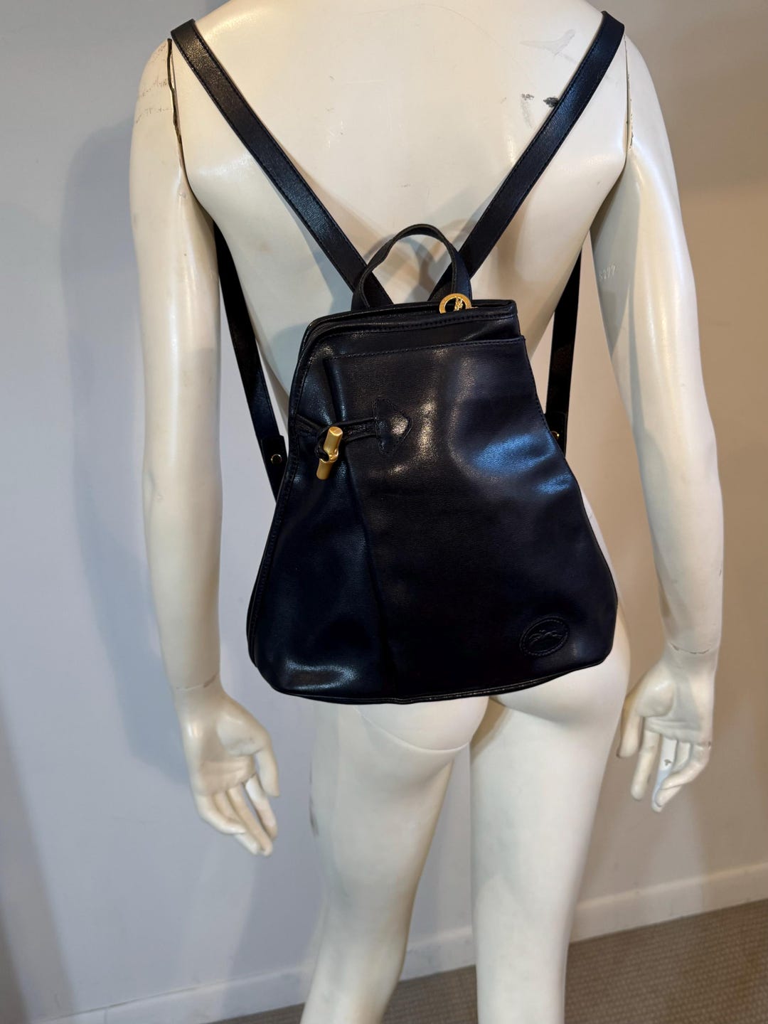 Vintage Longchamp Roseau Very Dark Blue Shoulder Crossbody Sling ...