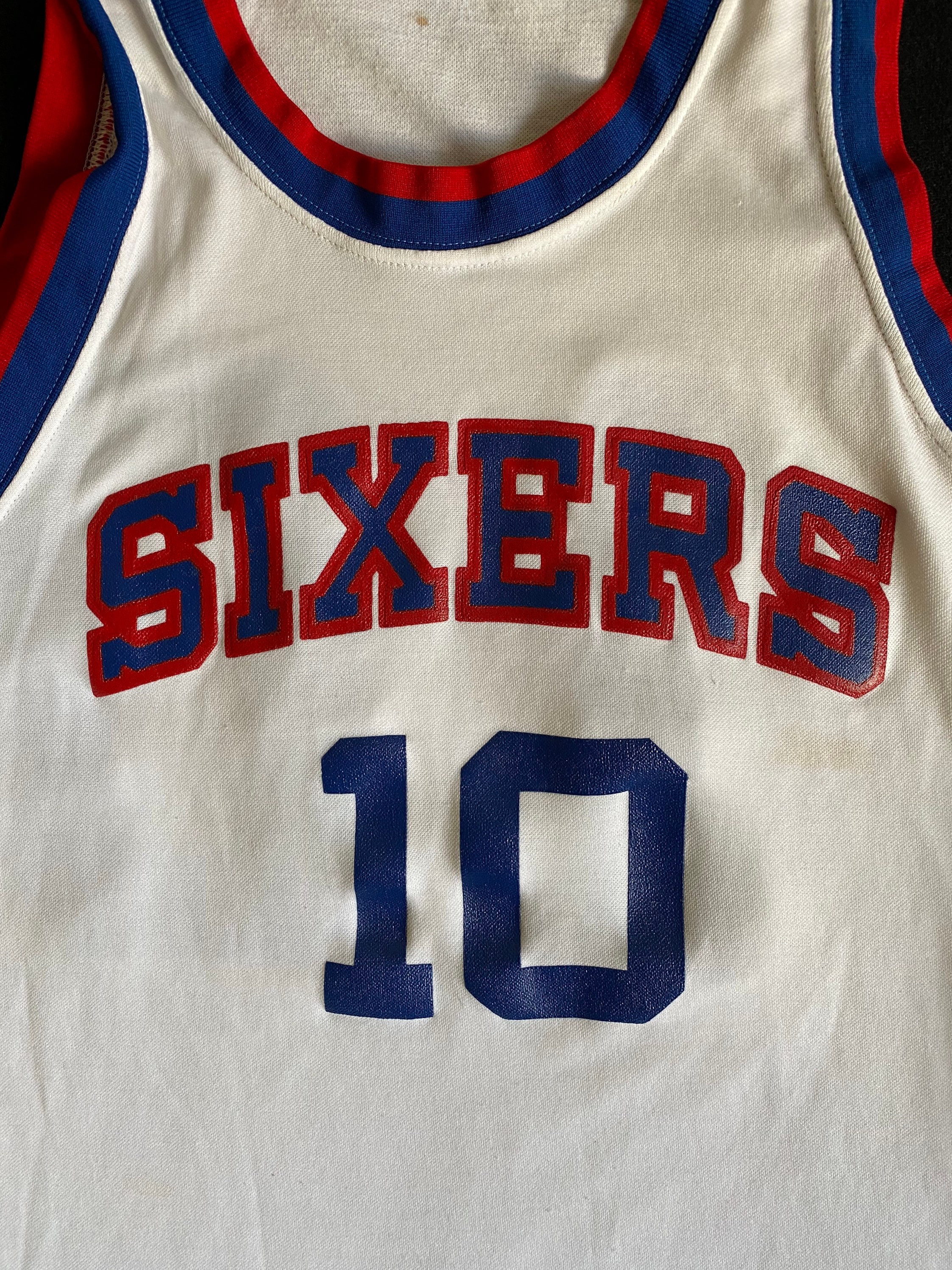 70's 80's Maurice "mo" Cheeks #10 Philadephia '76s NBA Jersey White Red ...