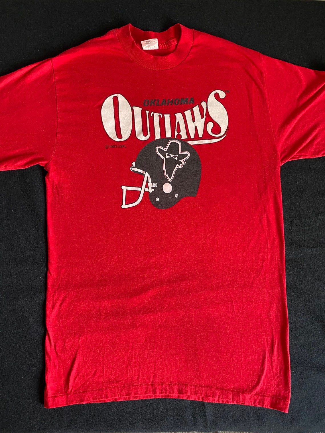 Oklahoma Outlaws 1983 USFL Team Authentic Vintage Red T Shirt | Etsy