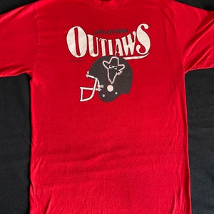 Oklahoma Outlaws 1983 USFL Team Authentic Vintage Red T Shirt With ...