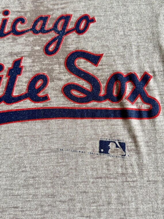1980’s Chicago White Sox Heather Gray Script Spellout… - Gem