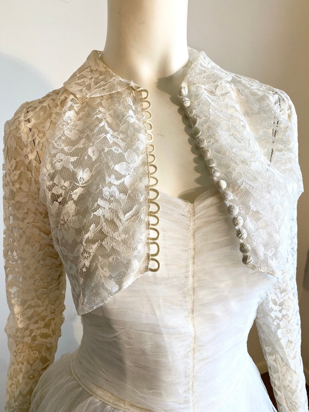 50s Early 60s Wedding Prom Cotillion Dress Fabulous Iconic White Lace ...