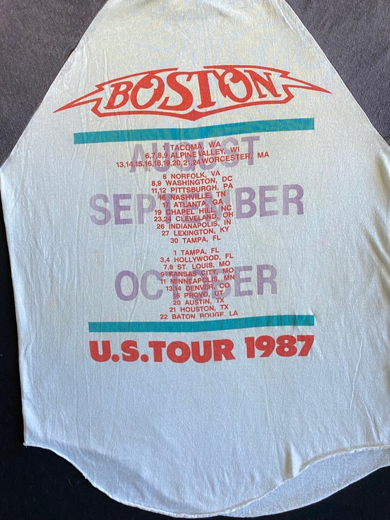 1986 BOSTON Double Sided Rock Concert Tour Shirt 3/4 … - Gem