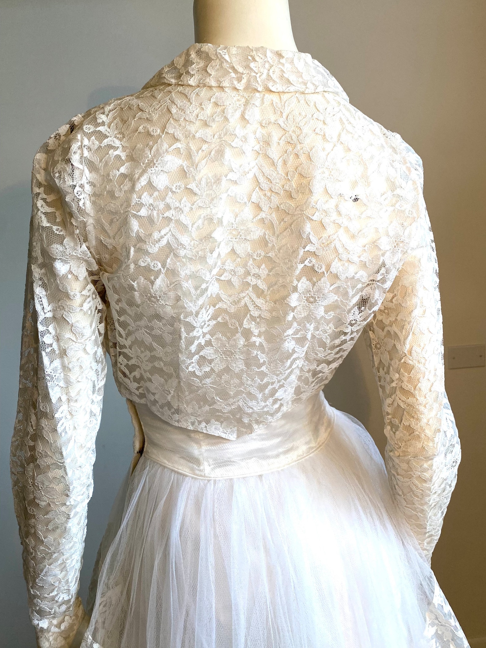 50s Early 60s Wedding Prom Cotillion Dress Fabulous Iconic White Lace ...