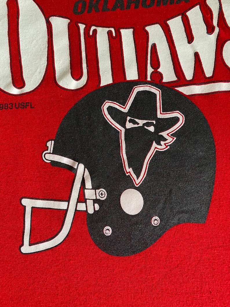 Oklahoma Outlaws 1983 USFL Team Authentic Vintage Red T Shirt | Etsy