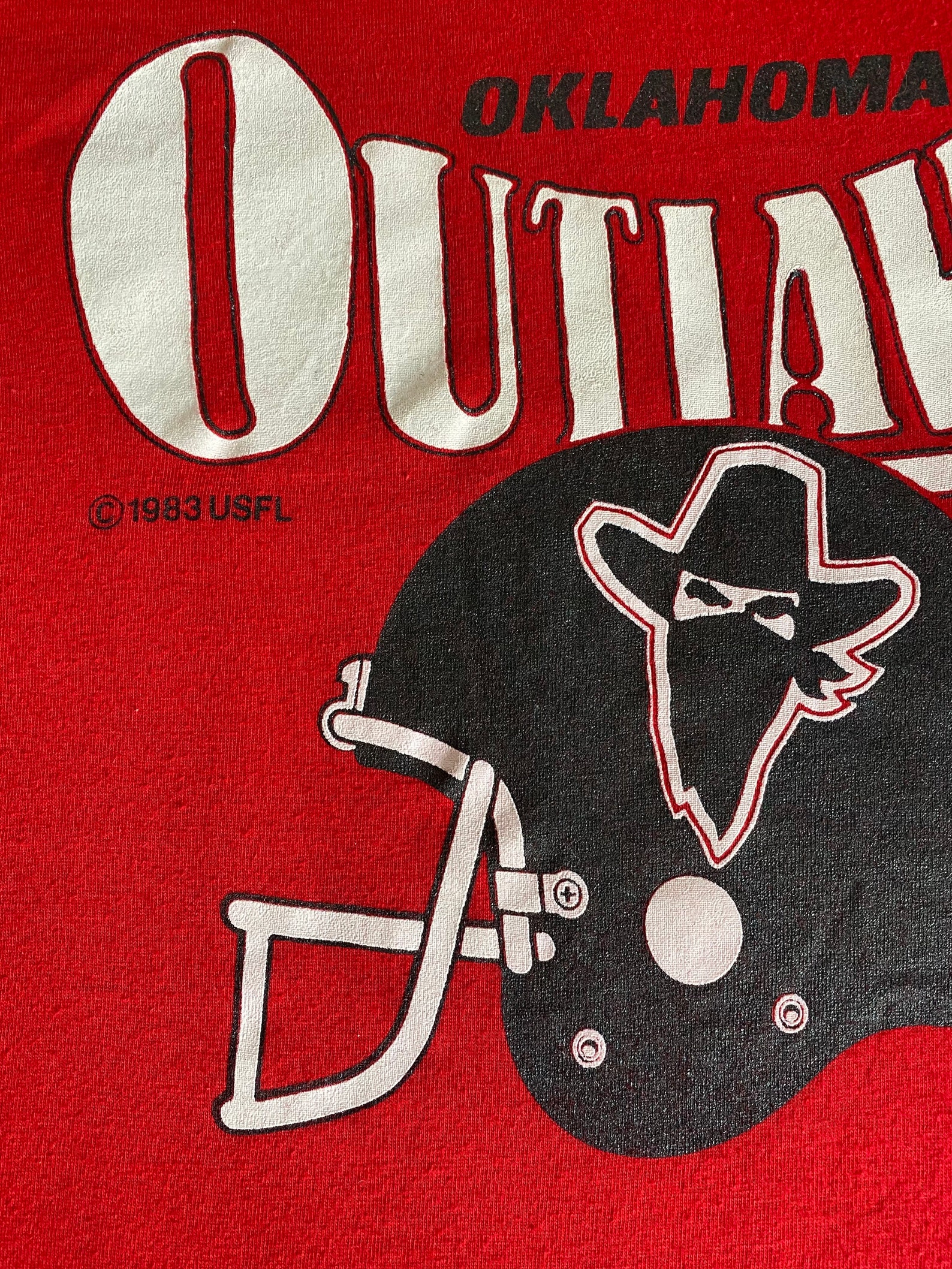 Oklahoma Outlaws 1983 USFL Team Authentic Vintage Red T Shirt - Etsy UK