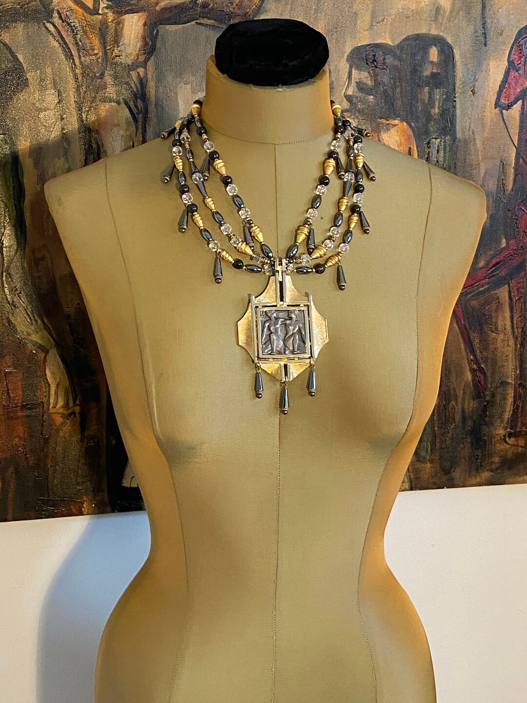 Dazzling Modernist Brutalist Signed Luca Razza Huge Zodiac Gemini Gold ...