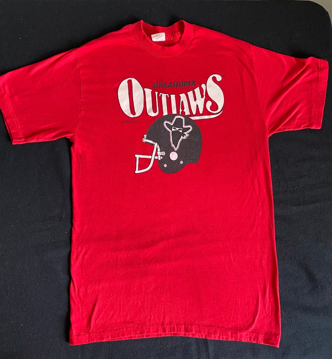 Oklahoma Outlaws 1983 USFL Team Authentic Vintage Red T Shirt With ...