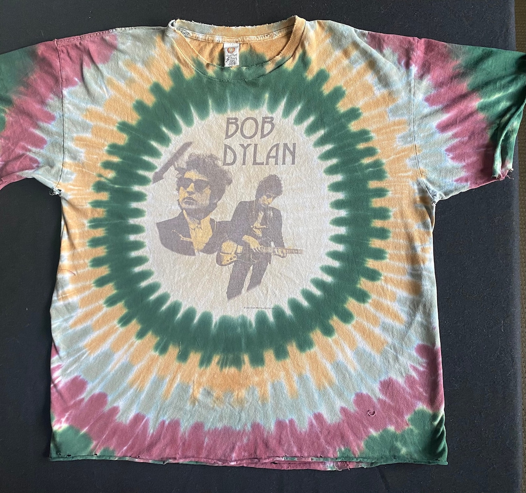 Vintage Bob Dylan Trashed Tie Dye Double Sided Well Worn Oversize Band ...
