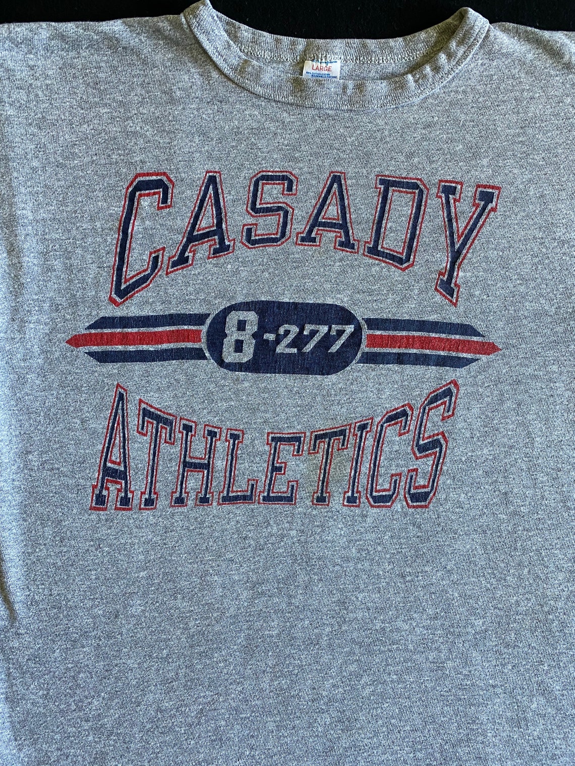Vintage 80s Heather Gray Casady Athletic T Shirt High School Prep