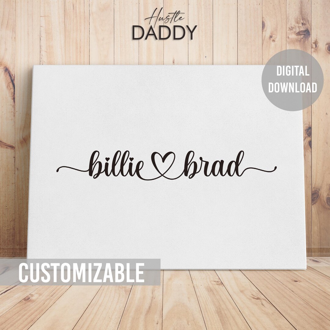 Custom Couples Names With Heart | Personalized Digital Download ...