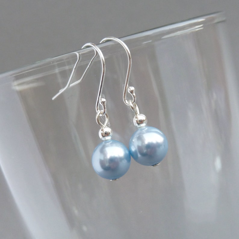 Pale Blue Floating Pearl Jewellery Set - Powder Blue Multi-strand ...
