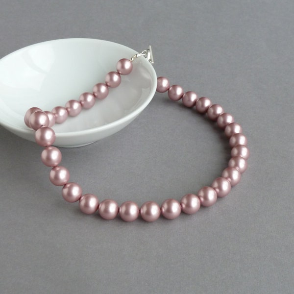 Dusty Pink Necklace - Etsy