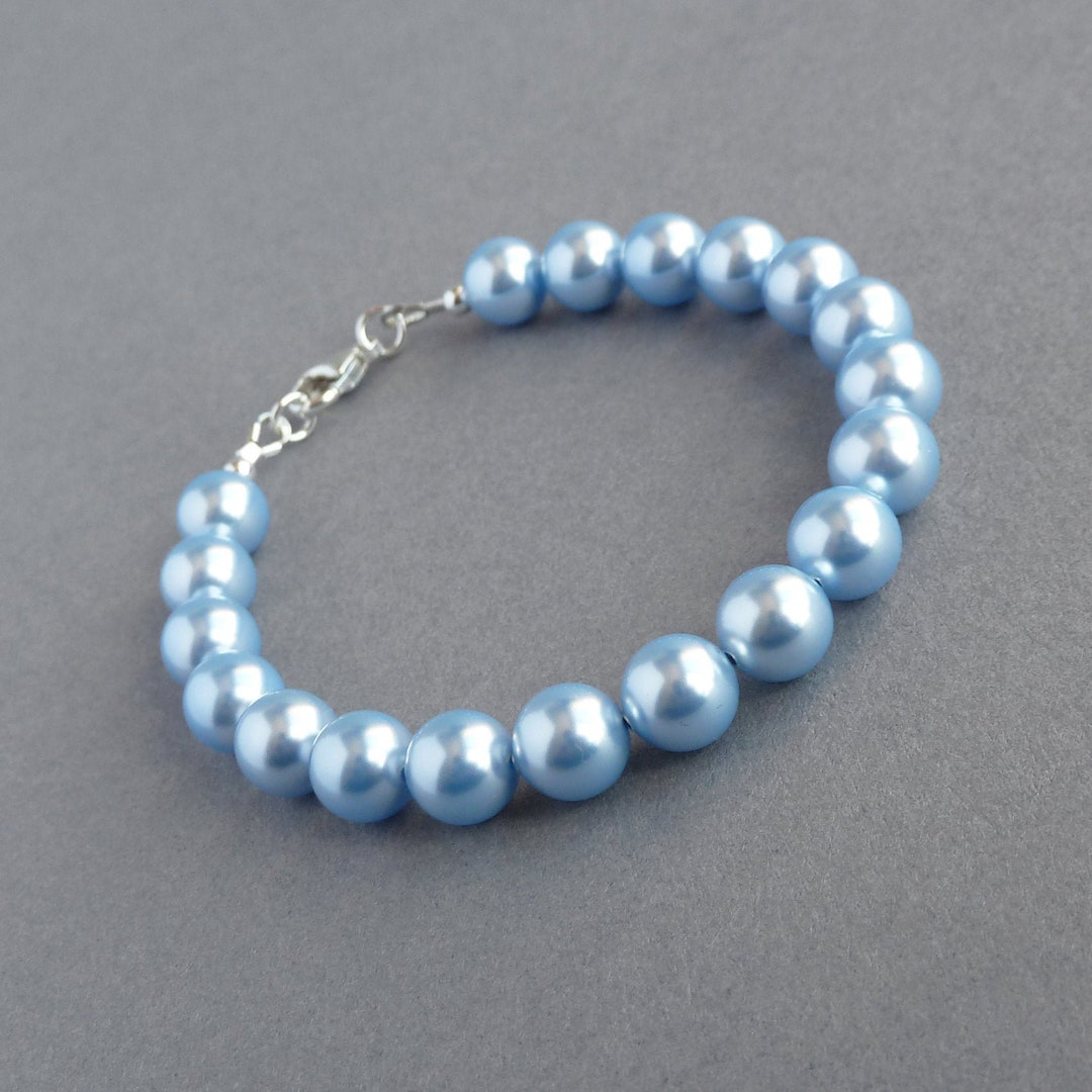 Light Blue Pearl Bracelet Baby Blue Swarovski Pearl - Etsy