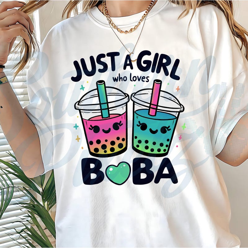 Anime Girl Drinking Boba - Etsy