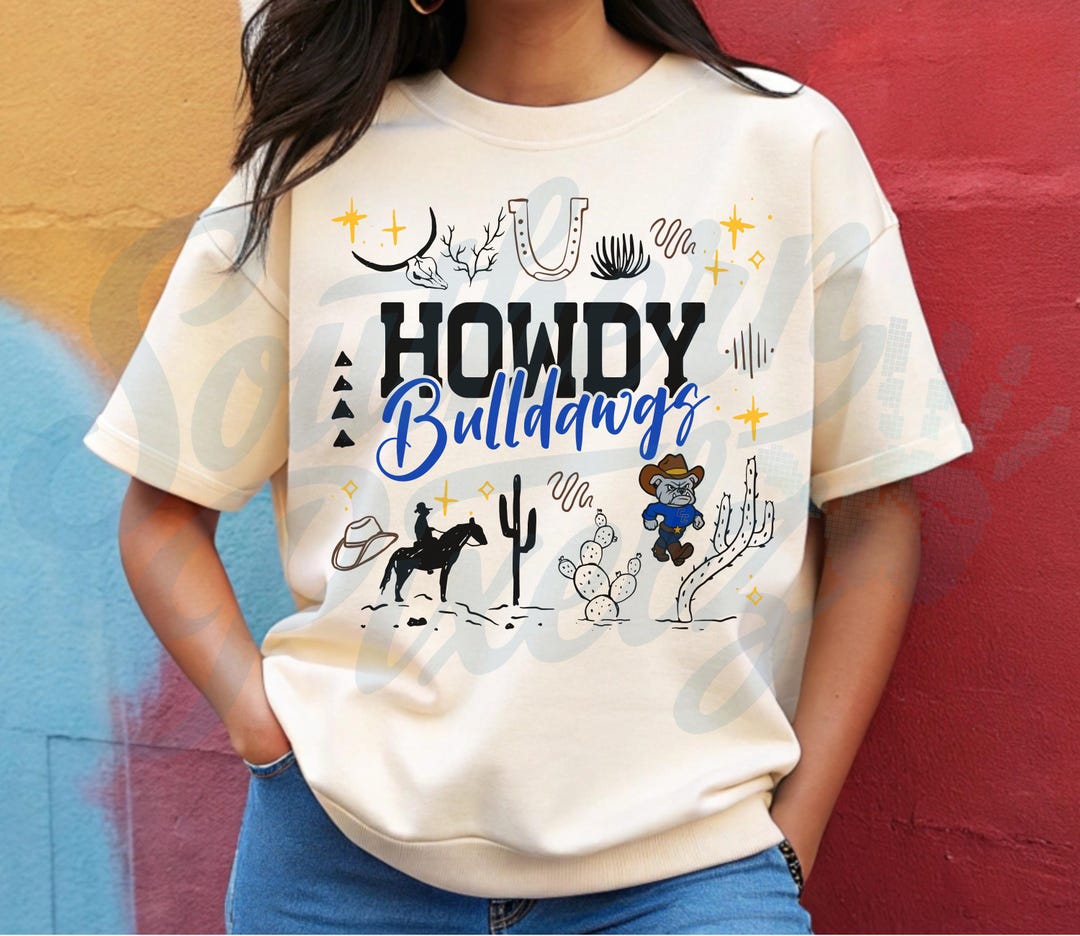 Howdy Bulldawgs PNG | School Spirit Graphic | Bulldogs Design | Blue ...