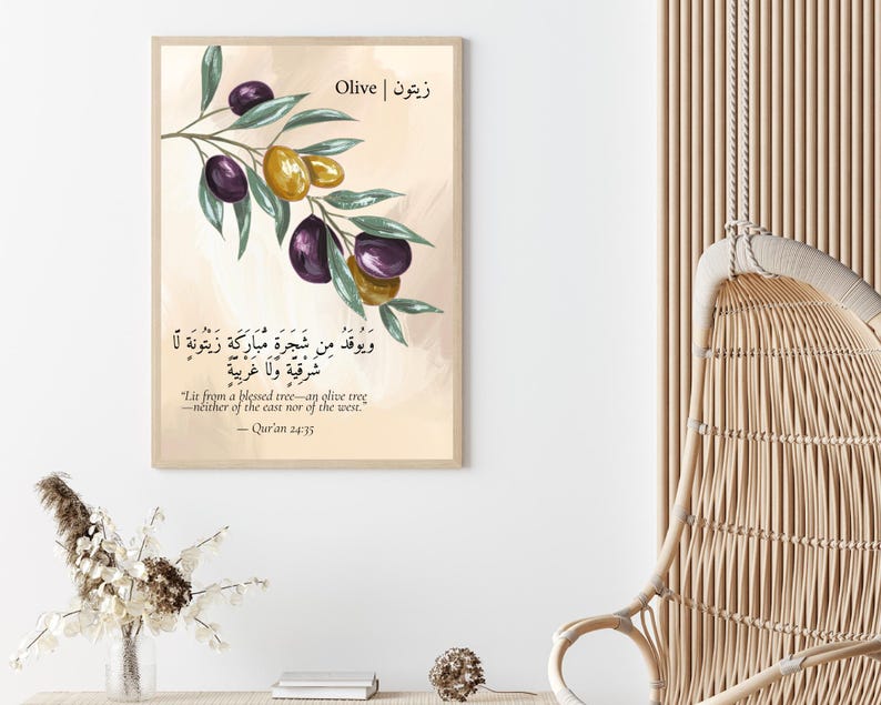 Set of 4 Islamic Wall Art Printables – Quran Botanical Verses – Fig ...
