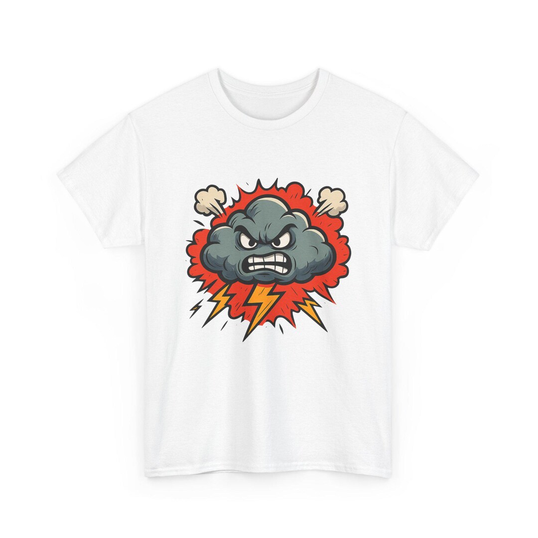 Angry Thunder Cloud T-shirt,cartoon Lightning Storm Face - Etsy Canada