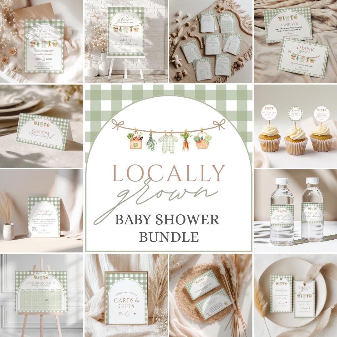 Locally Grown Baby Shower Bundle, Farmers Market Baby Shower Bundle ...