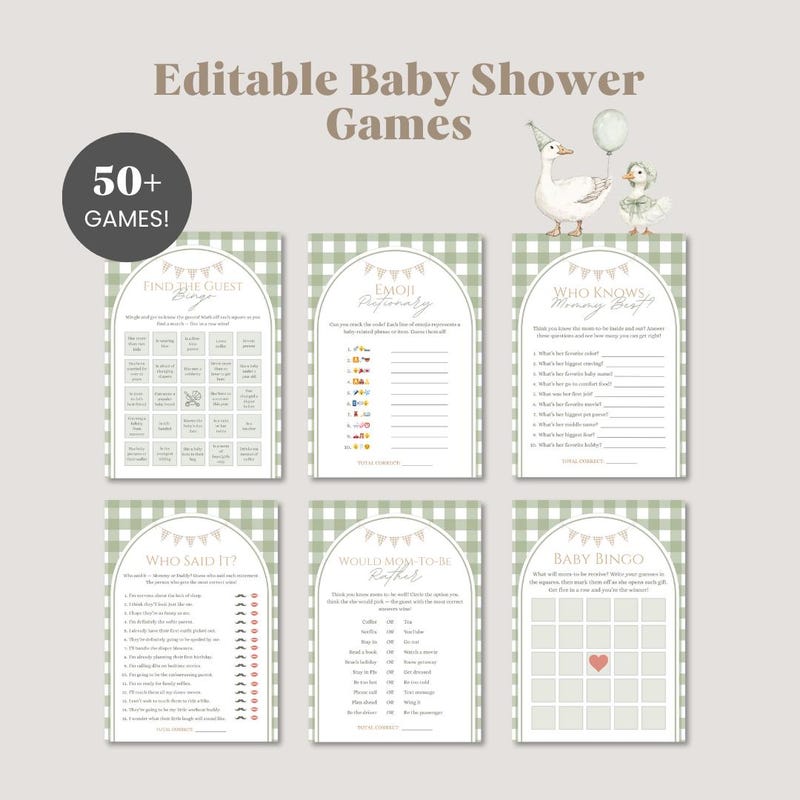 Goose Babyshower Games - Etsy