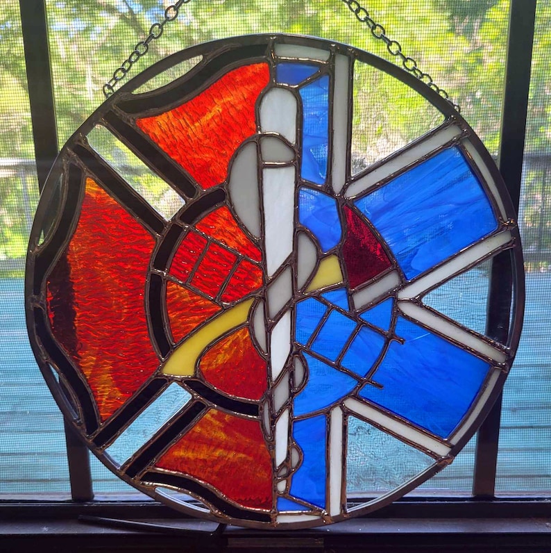 Stained Glass Firefighter Cross and EMS Star Pattern - Etsy