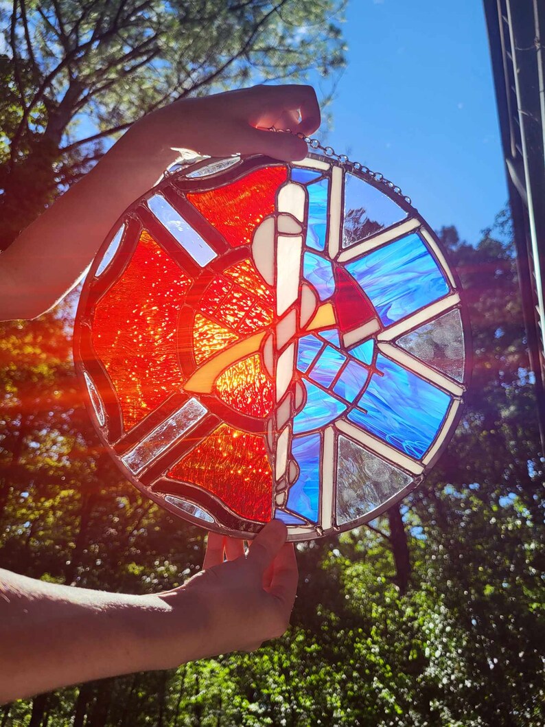 Stained Glass Firefighter Cross and EMS Star Pattern - Etsy