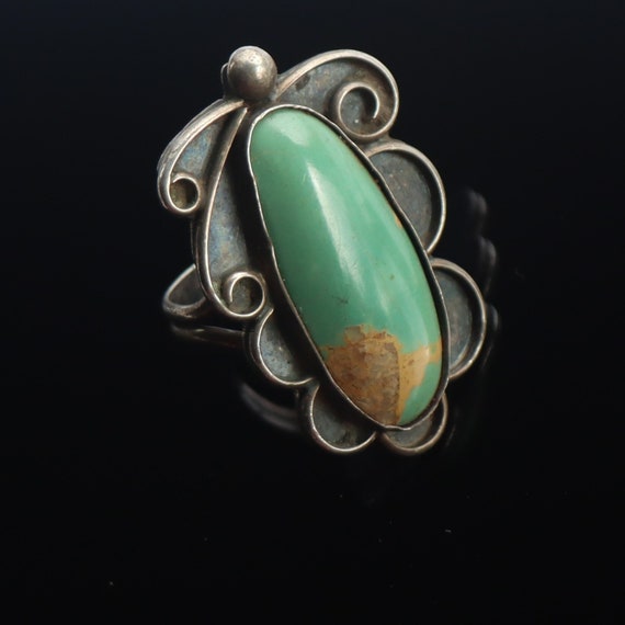 Vintage Old Pawn Coin - Sterling Silver Green Turquoi… - Gem
