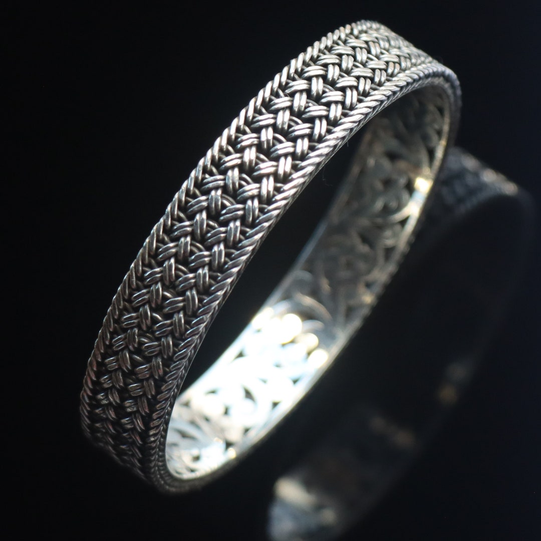 Vintage Un Signed Lois Hill Design Indonesia Style Sterling Silver Wide ...