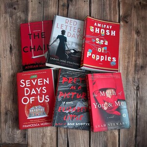 Red Vintage Book Collection: Instant Library, Photography Props - Etsy