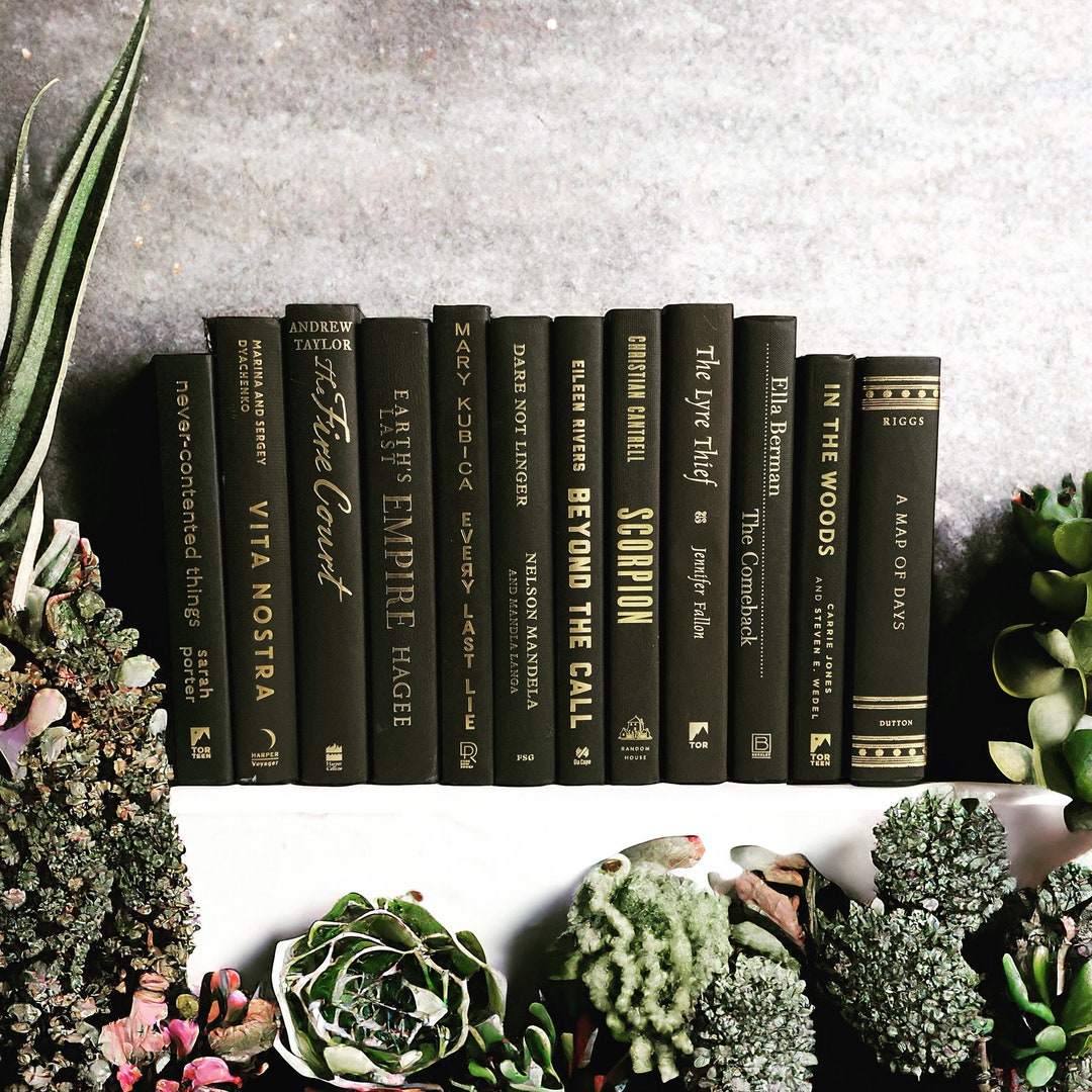 Modern Black and Gold Instant Library Collection Decorative Books by ...