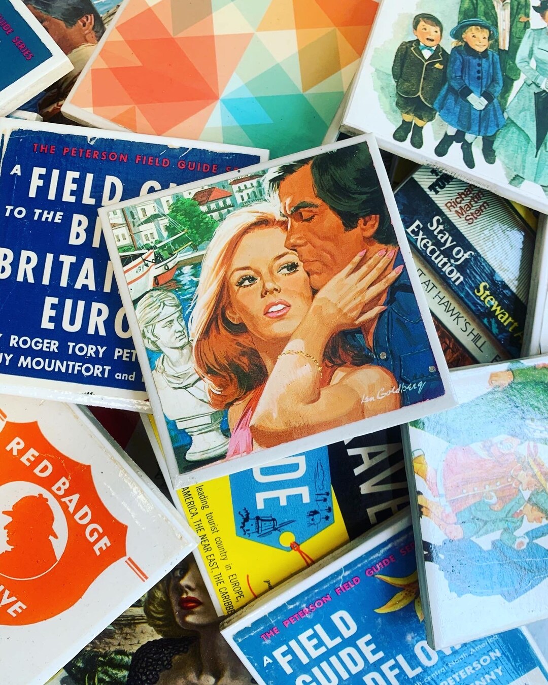 Vintage Book Coasters - Handmade With Vintage Book Dust Jackets - Made ...