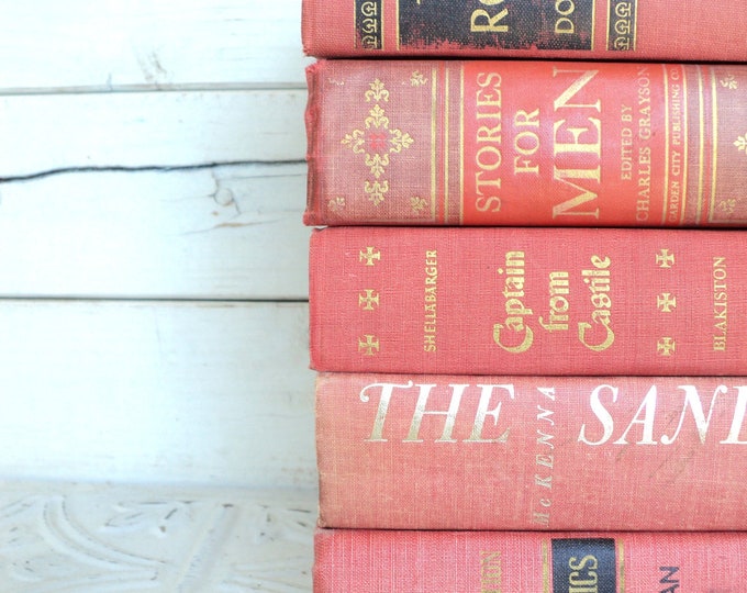 Faded Red Books Instant Library Collection Vintage Books by Color ...