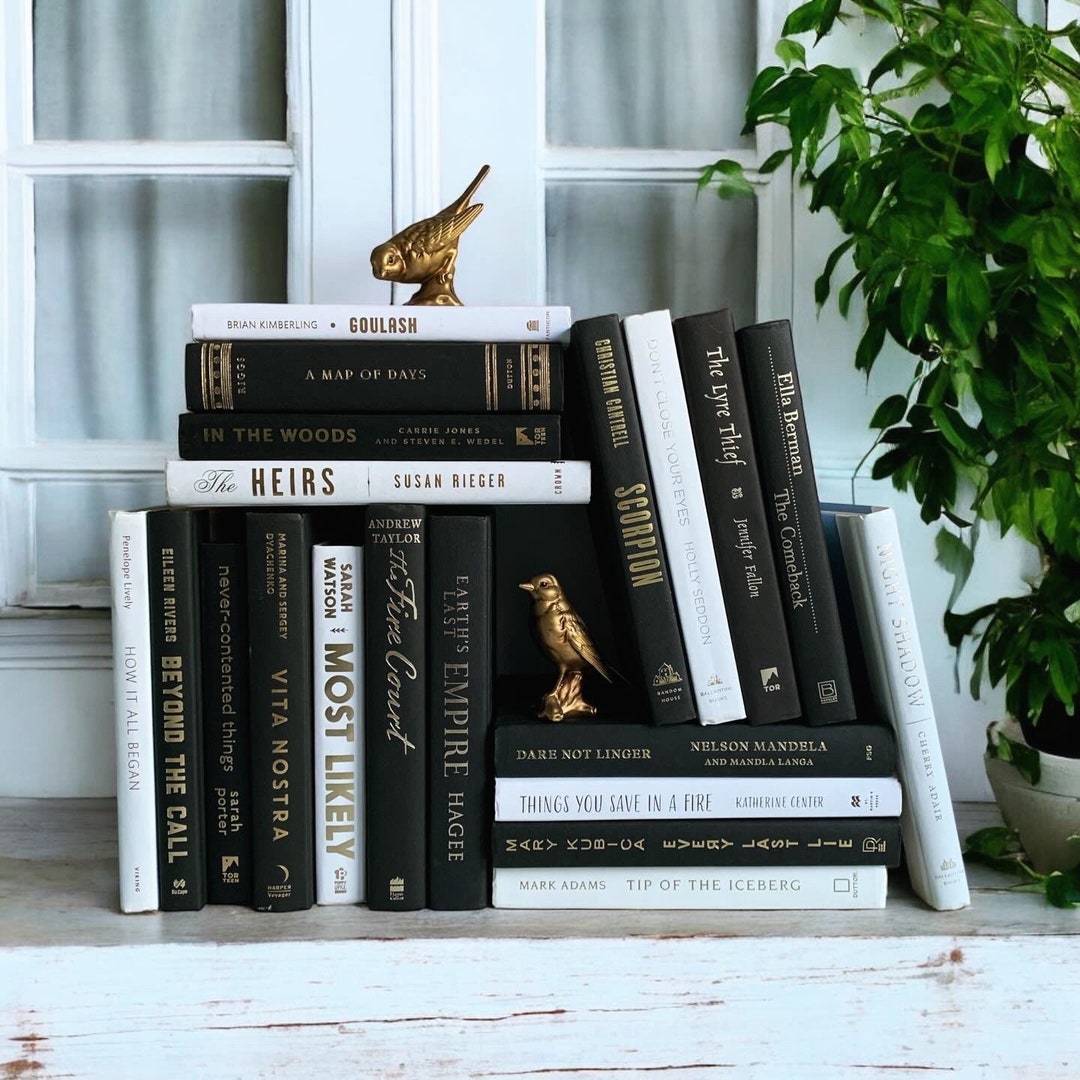 Modern Black and Gold Instant Library Collection Decorative Books by ...