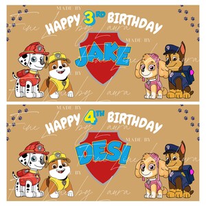 Paw Patrol Birthday Banner- TEMPLATE - Etsy