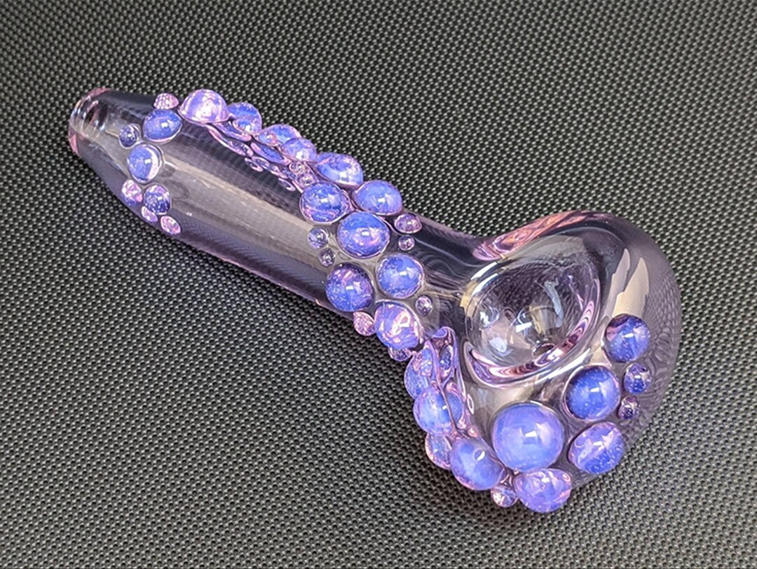 Hand Blown Glass Pipe, Purple Pipe, Tobacco Pipe, Pink Slyme, Pipes for ...