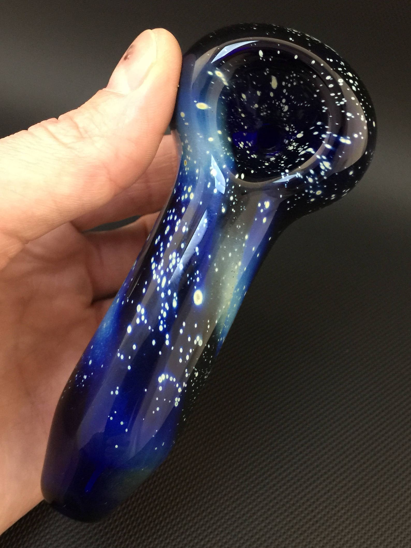 Hand Blown Glass Pipe Galaxy Pipe Spoon Pipe Tobacco Pipe | Etsy